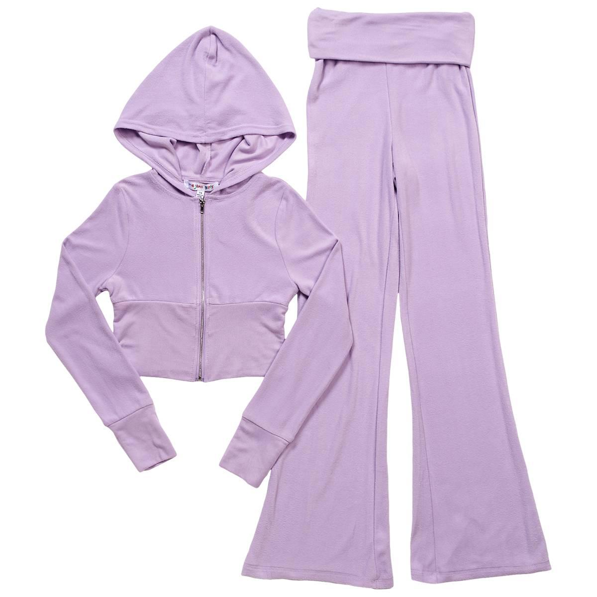 Click here for Girls (7-12) Me Jane Solid Half Rib Zip Hooded Top... prices