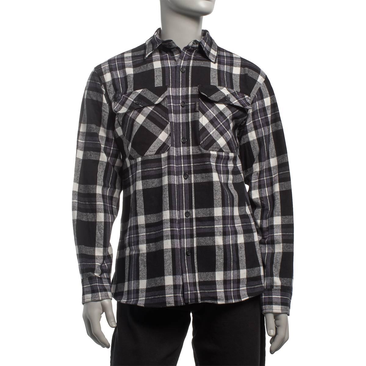 Click here for Mens FiveBrother(R) Long Sleeve Flannel Shirt - Bl... prices