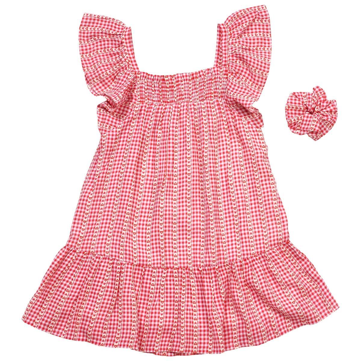 Click here for Girls (4-6x) Kiwi Tiny Hearts Gingham Dress prices