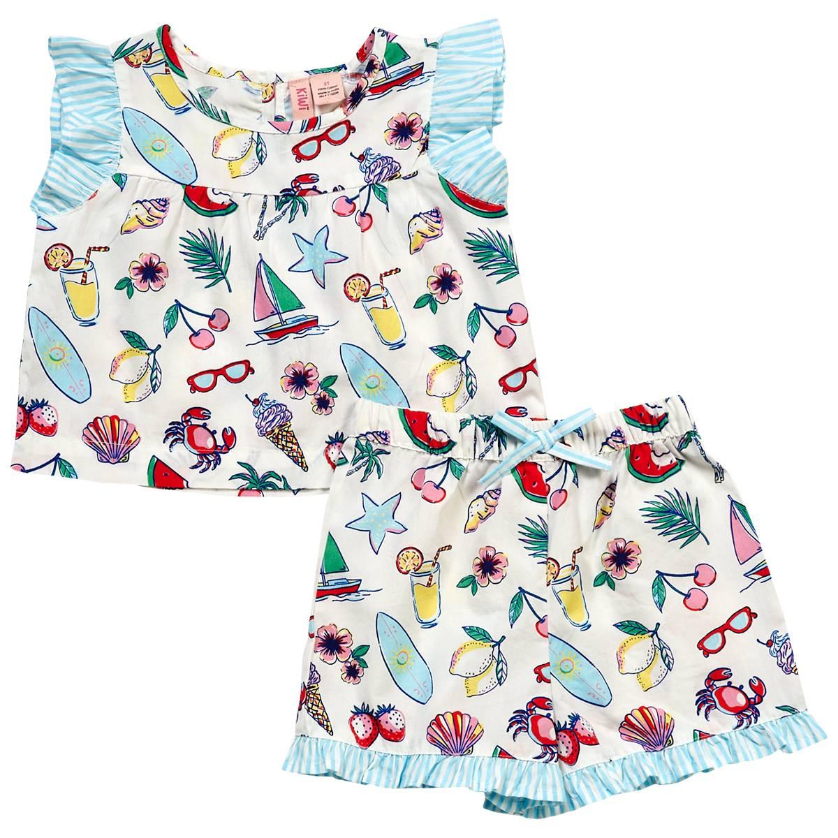 Click here for Toddler Girl Kiwi 2pc. Coastal Print Top & Shorts... prices