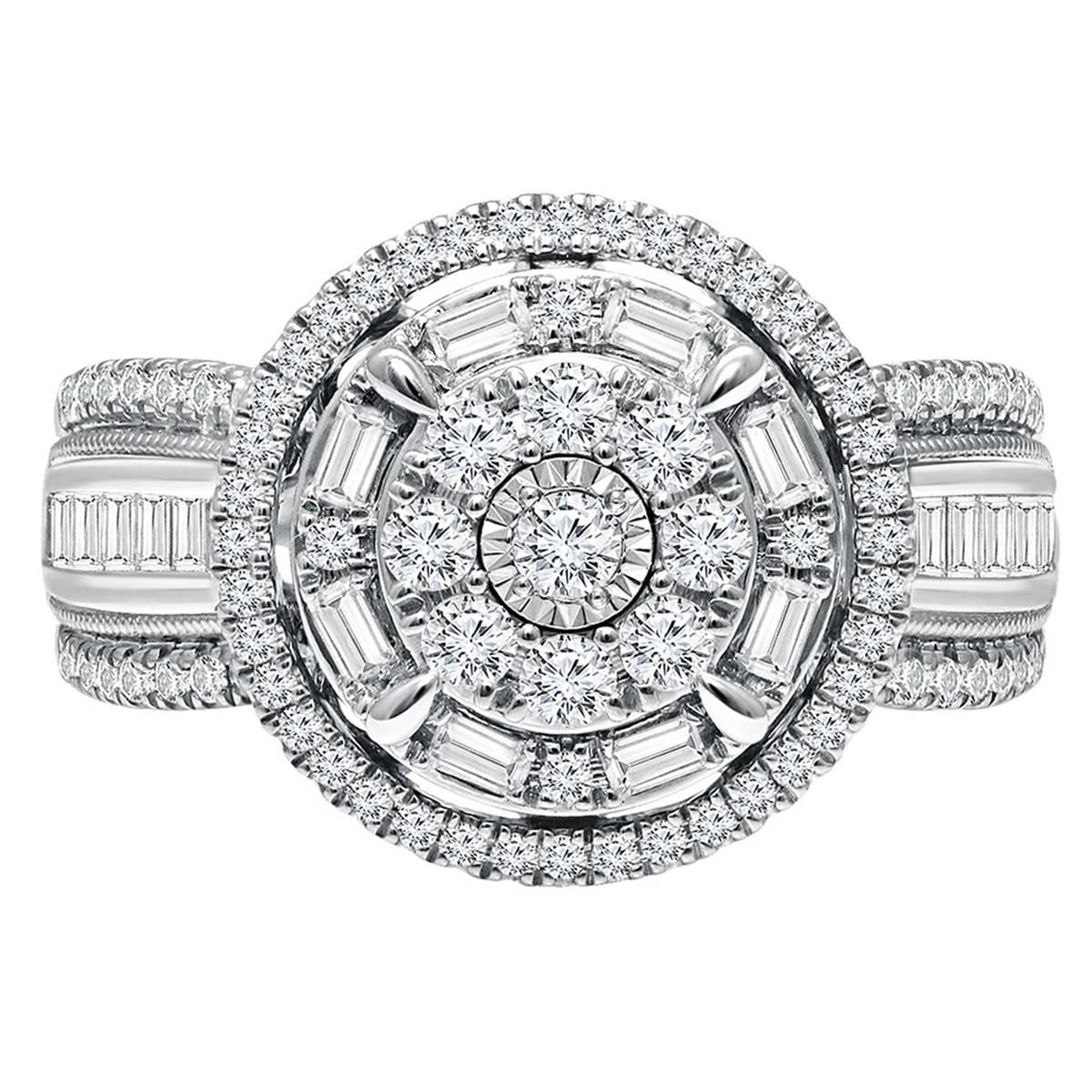 Click here for Diamond Classics(tm) White Gold 1ctw. Cluster Brid... prices