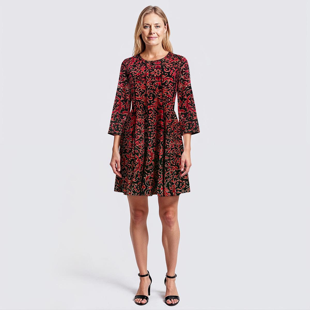 Click here for Womens Sami & Jo 3/4 Sleeve Scroll A-Line Dress prices