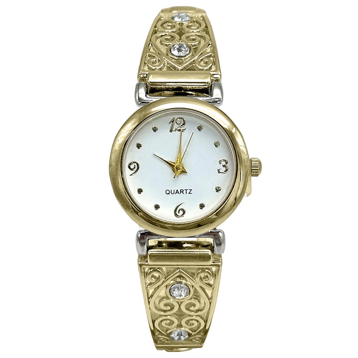 Click here for Womens White Dial Filigree Heart Bracelet Quartz W... prices