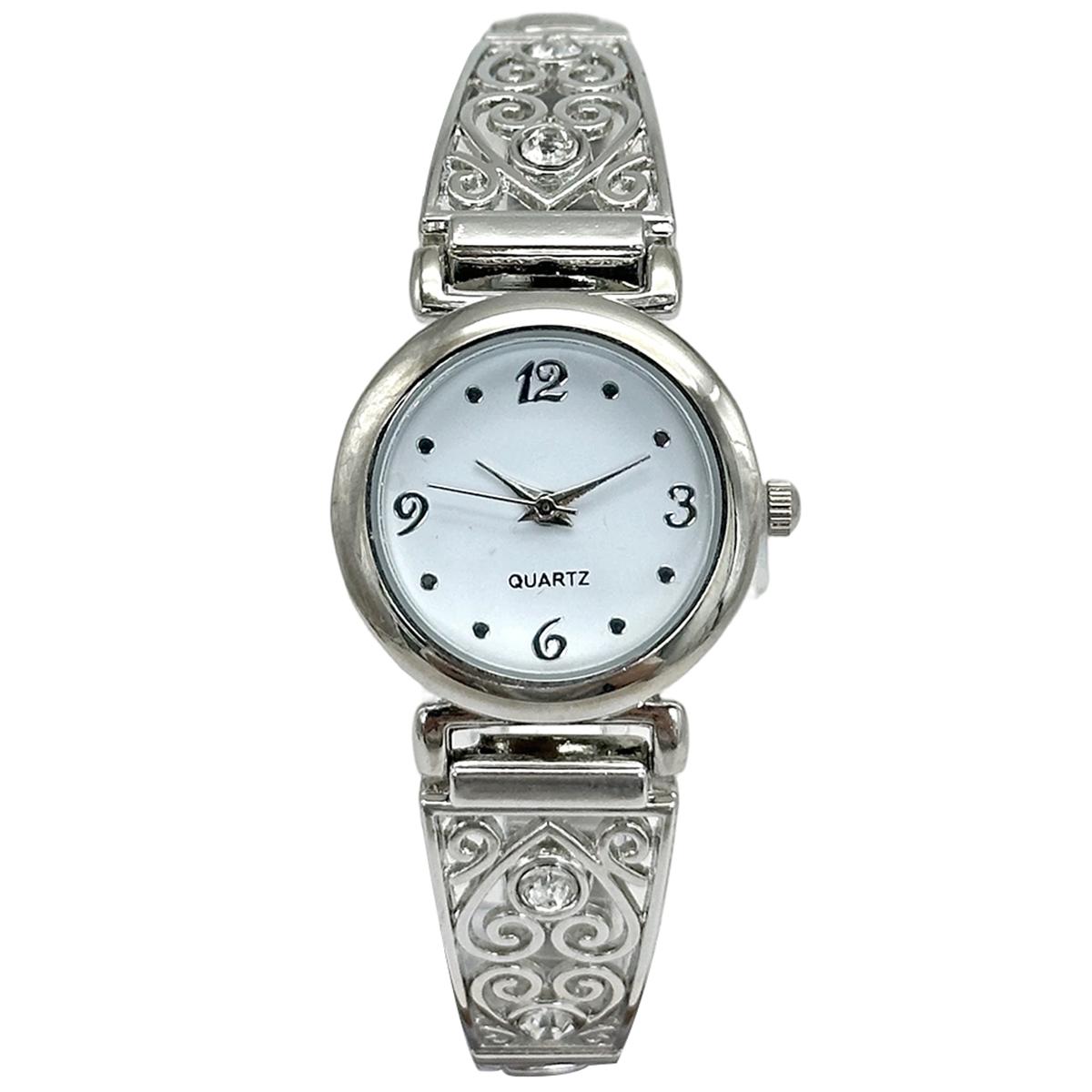 Click here for Womens Silver Easy-Read White Dial Quartz Watch -... prices