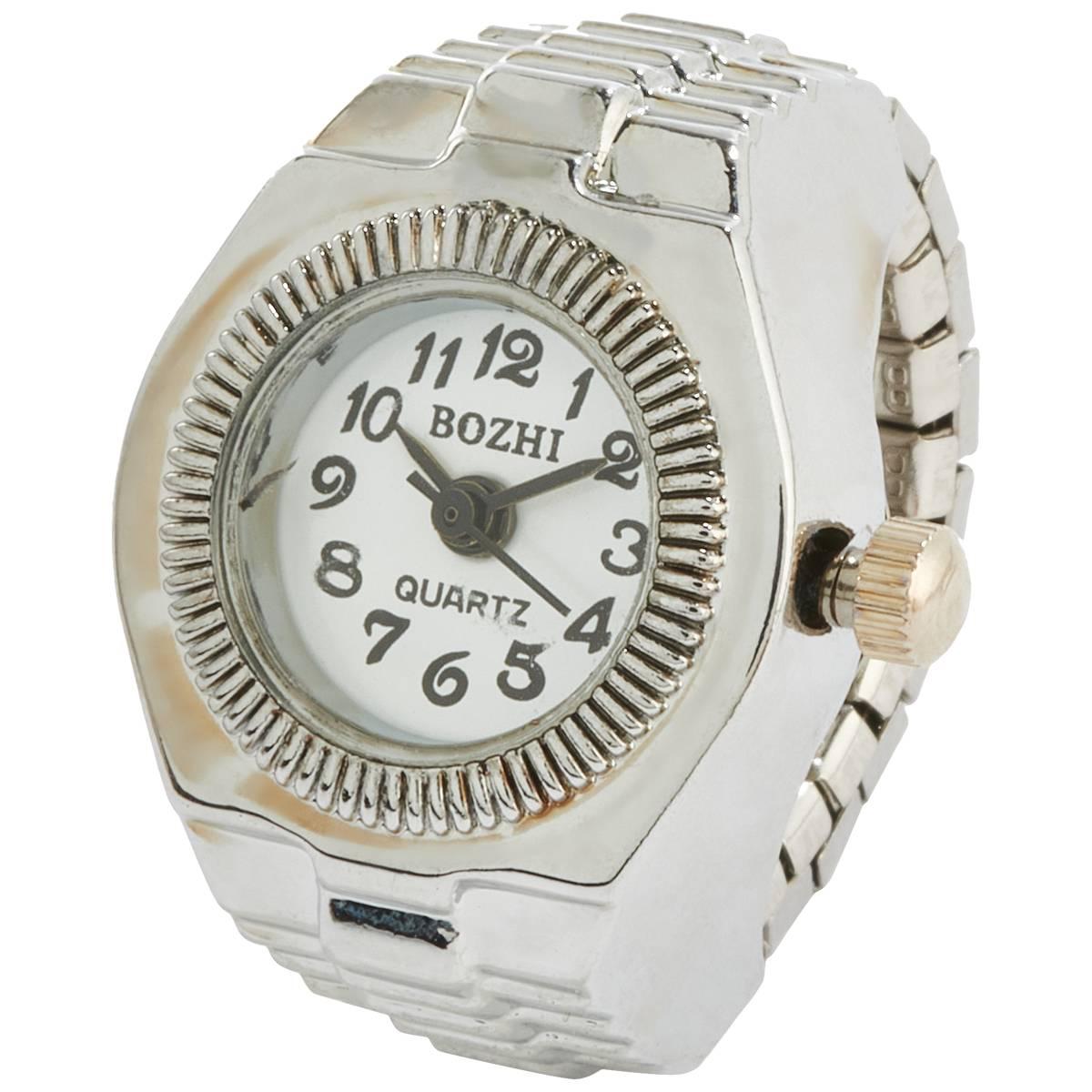 Click here for Womens Silver-Tone White Dial Quartz Ring Watch -... prices