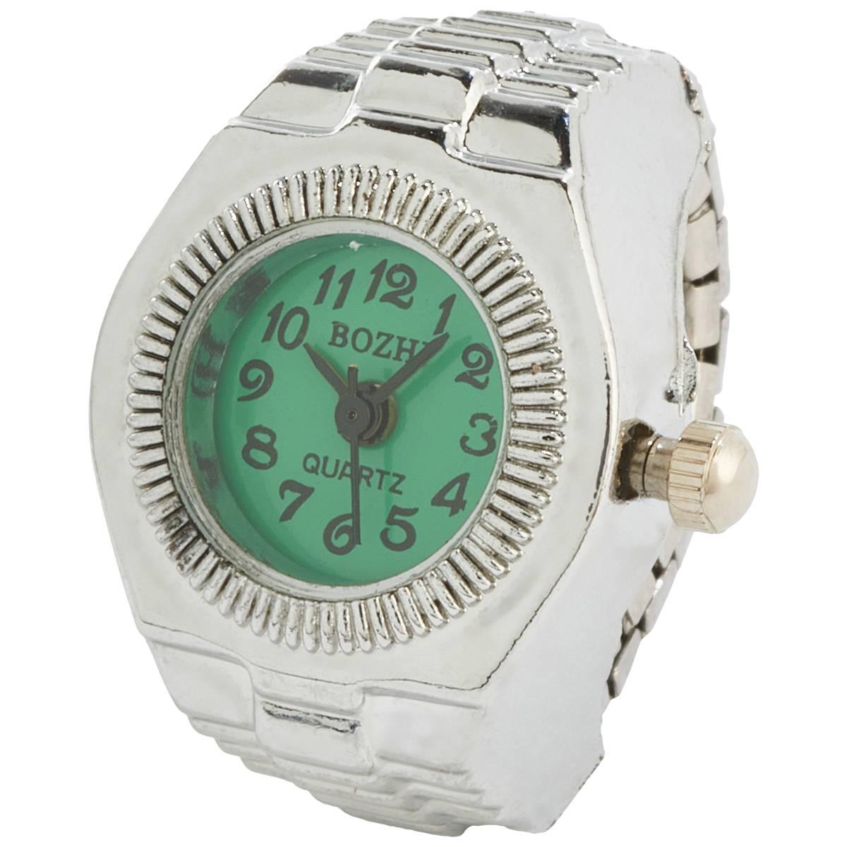 Click here for Womens Silver-Tone Green Round Dial Quartz Watch -... prices