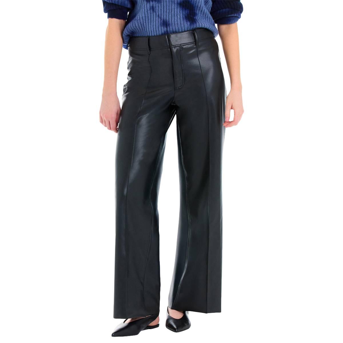 Click here for Womens CITY BLUES Pintuck Front Wide Leg Faux Leat... prices