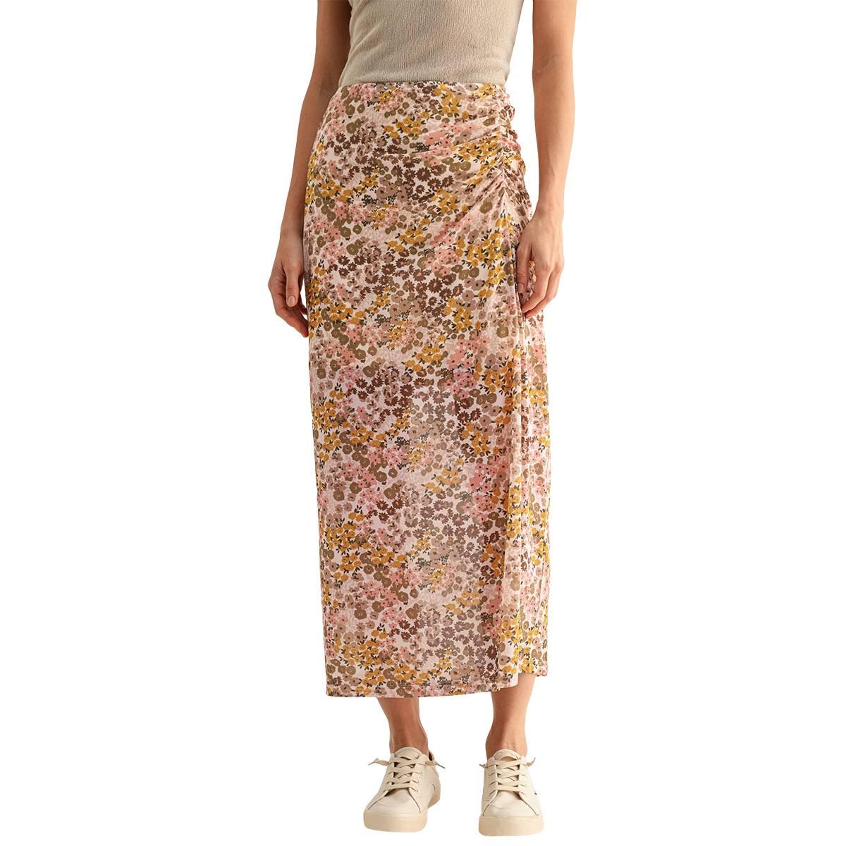 Click here for Womens CITY BLUES Ruched Mesh Floral Midi Skirt prices