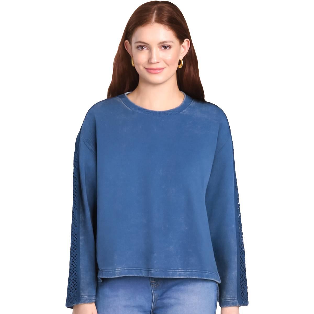Click here for Womens CITY BLUES Long Sleeve Crochet Sweatshirt prices