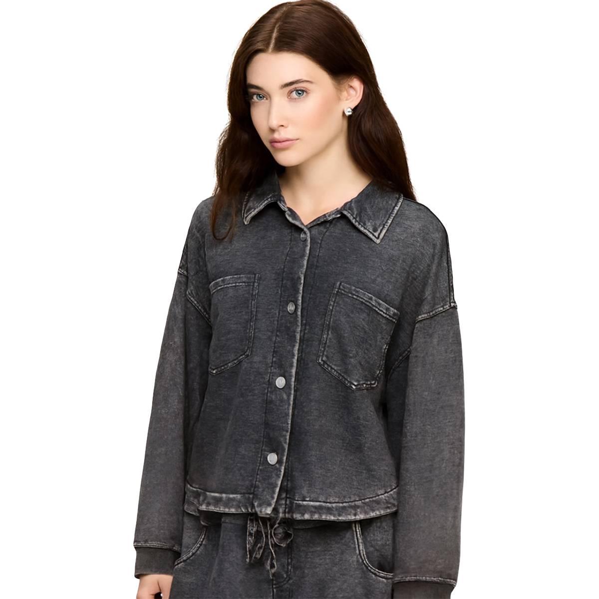 Click here for Womens CITY BLUES Cropped Knit Button Front Shacke... prices