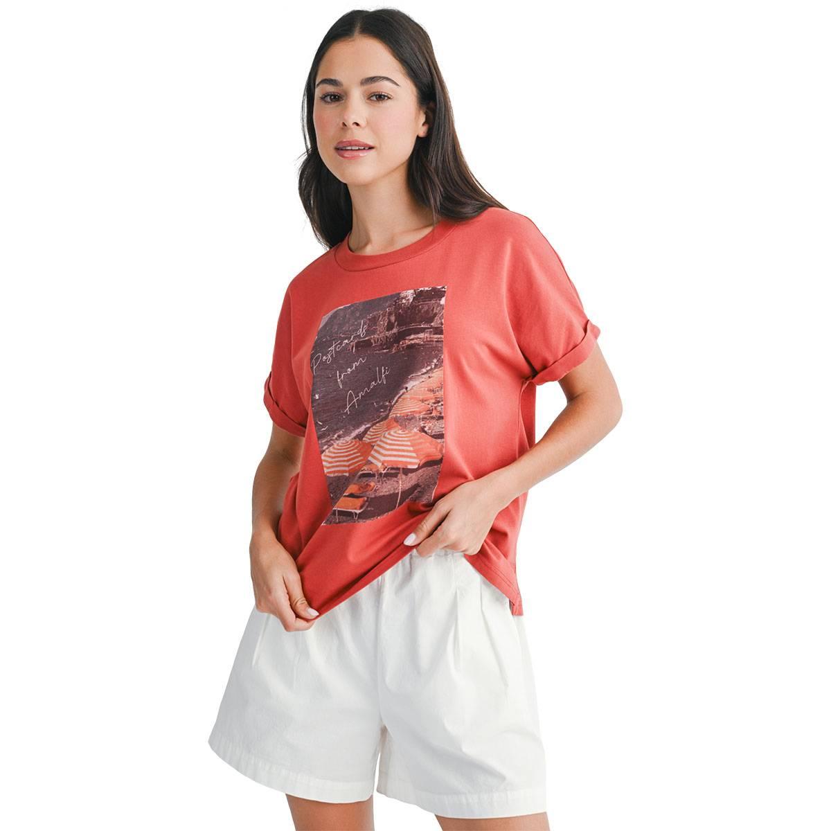 Click here for Womens CITY BLUES Short Cuffed Sleeve Positano Gra... prices