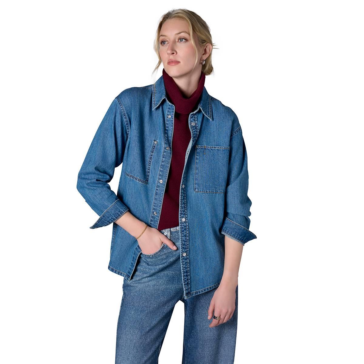 Click here for Womens CITY BLUES Gramercy Long Sleeve Denim Butto... prices