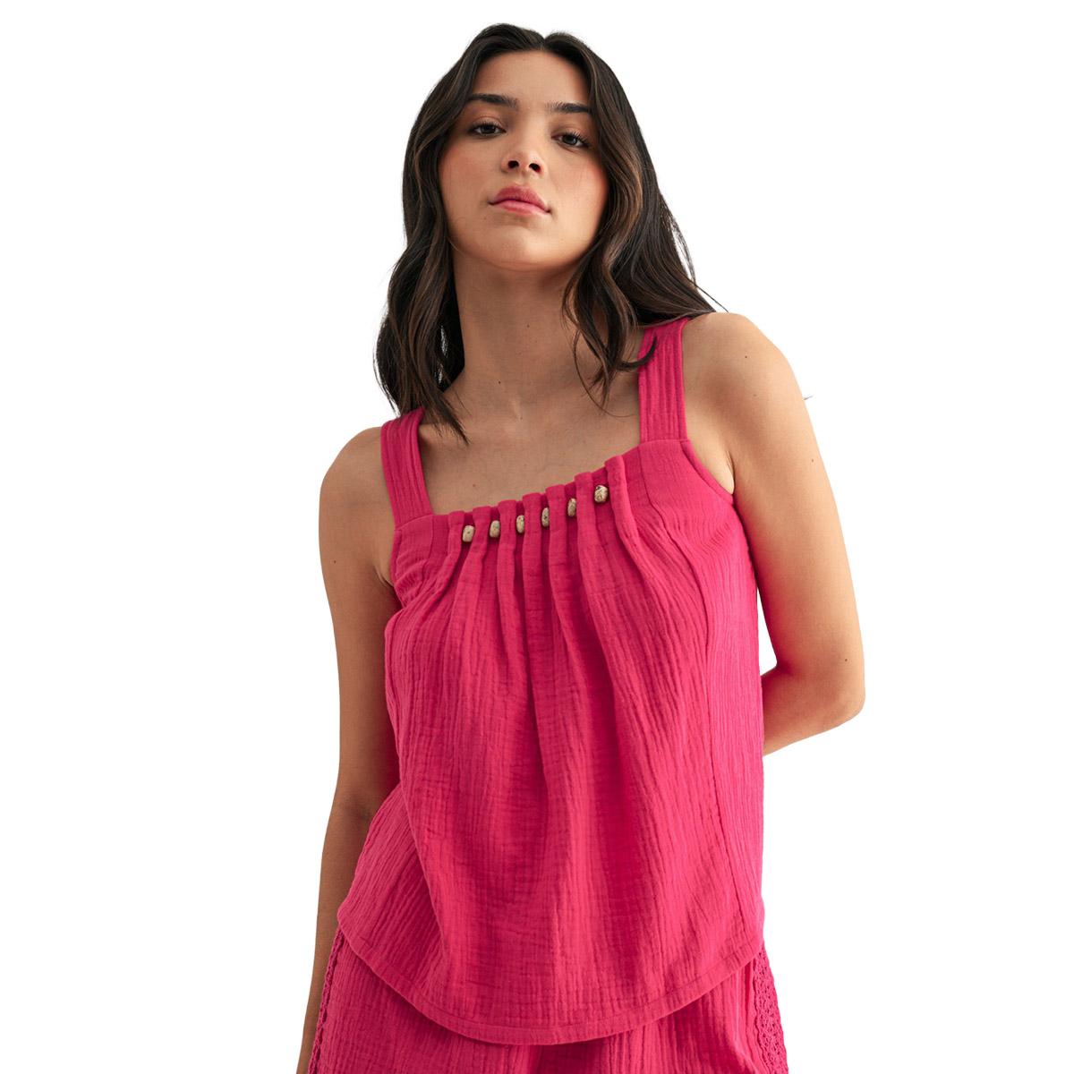 Click here for Womens CITY BLUES Sleeveless Beaded Neck A-Line Bl... prices