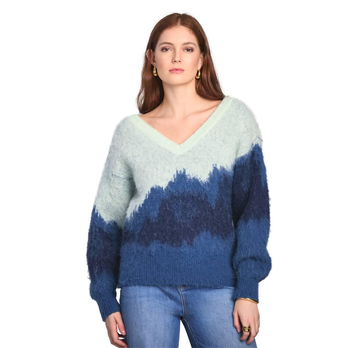 Click here for Womens CITY BLUES Long Sleeve V Neck Brushed Ombre... prices