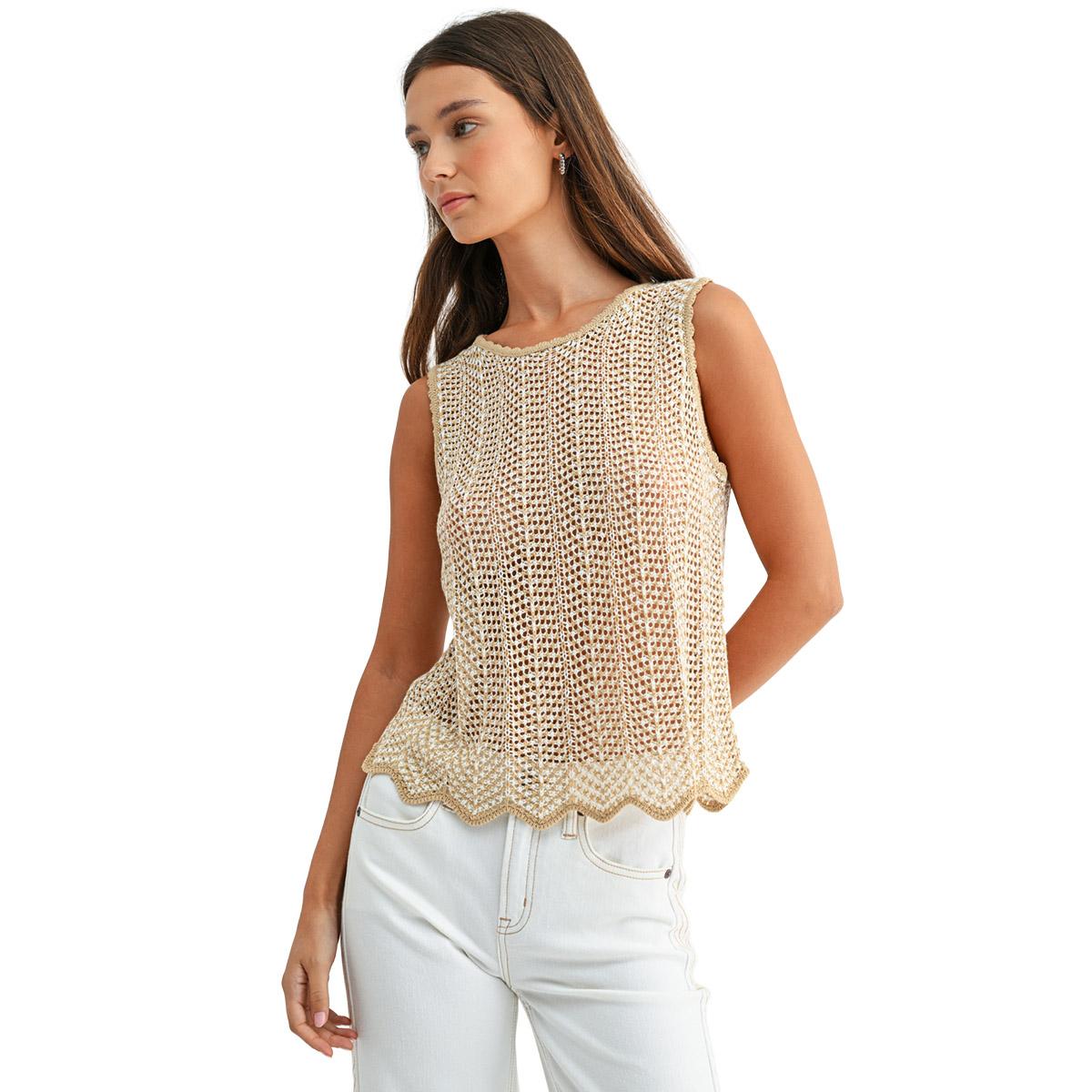 Click here for Womens CITY BLUES Open Crochet Sweater Vest prices