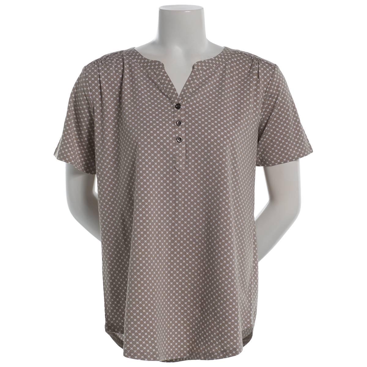 Click here for Plus Size Hasting & Smith Short Sleeve Cross Geome... prices