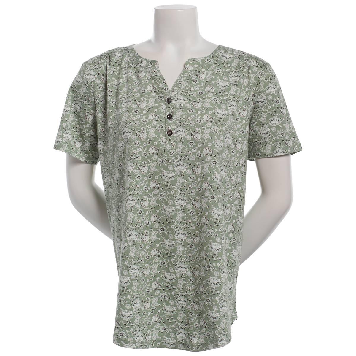Click here for Plus Size Hasting & Smith Short Sleeve Floral Henl... prices