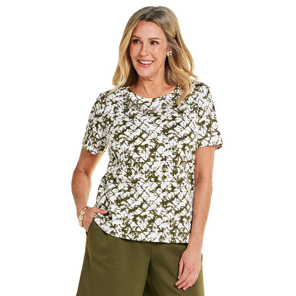 Click here for Petite Hasting & Smith Short Sleeve Tie Dye Tee wi... prices