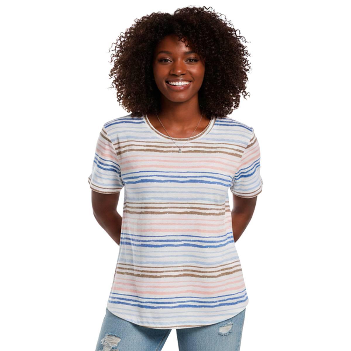 Click here for Petite Hasting & Smith Short Sleeve Crew Neck Stri... prices