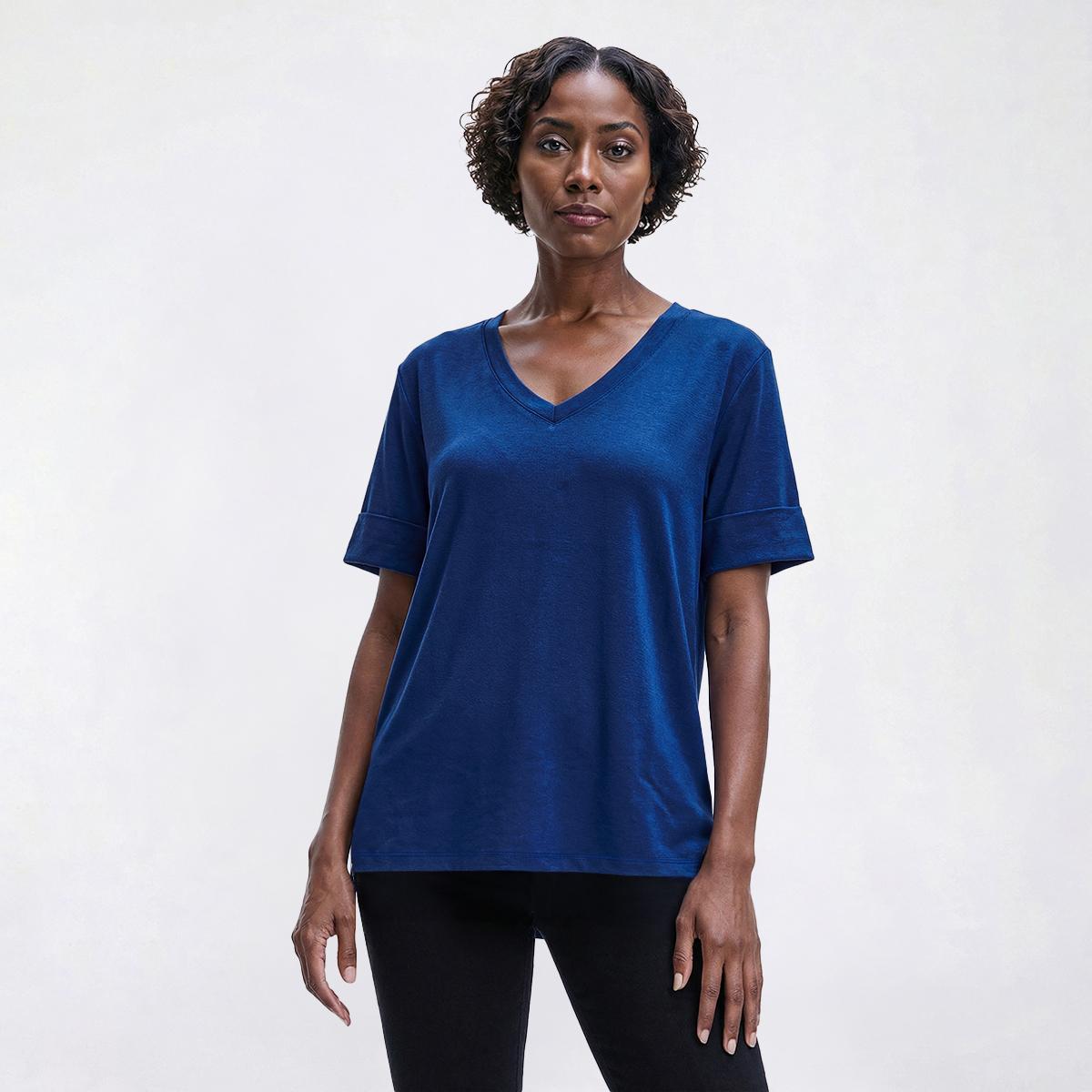 Click here for Petite Hasting & Smith Elbow Sleeve V Neck Tee prices