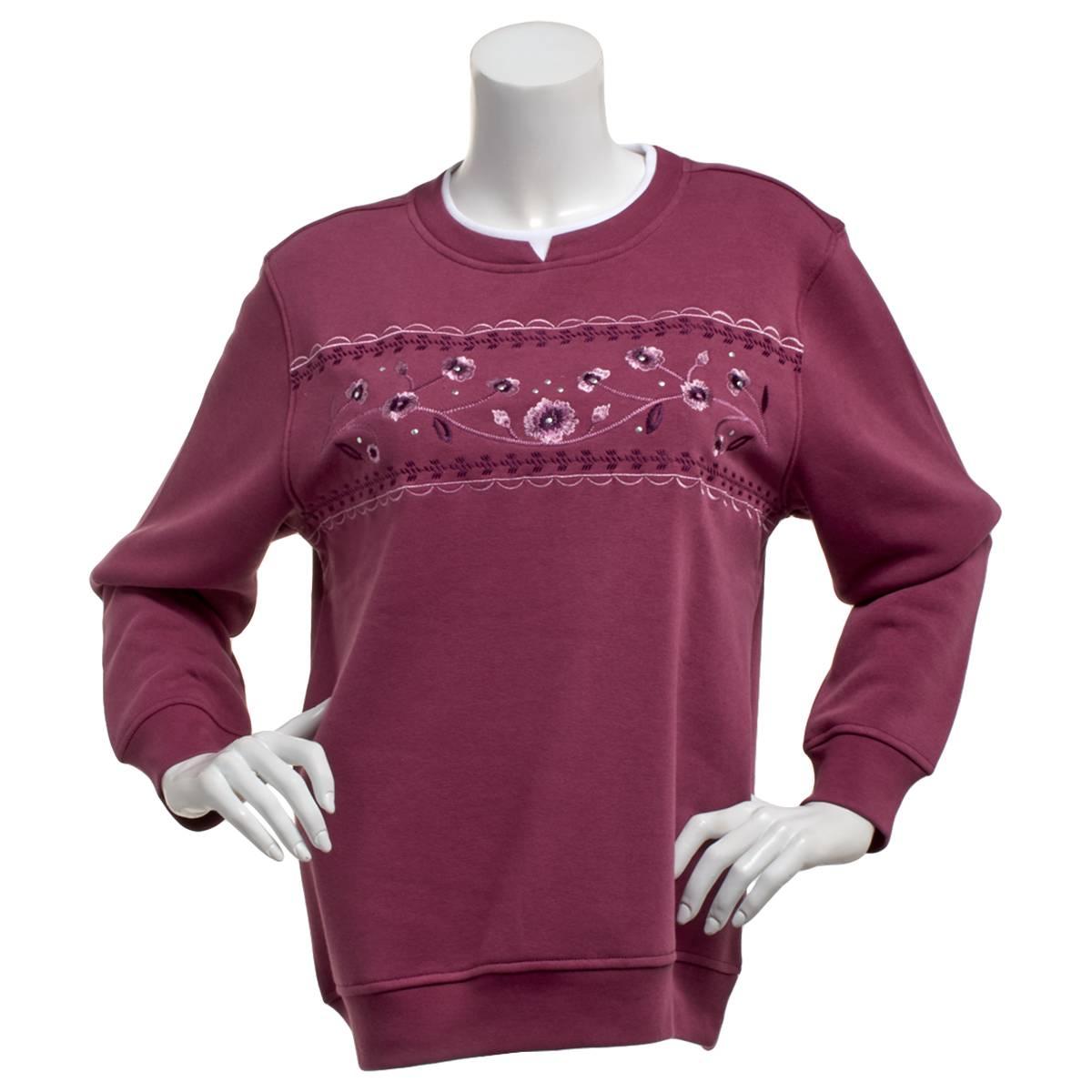 Click here for Petite Hasting & Smith Floral Stud Fleece Sweatshi... prices