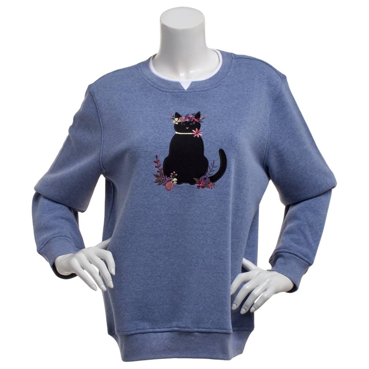 Click here for Womens Hasting & Smith Cat & Floral Fleece Sweatsh... prices