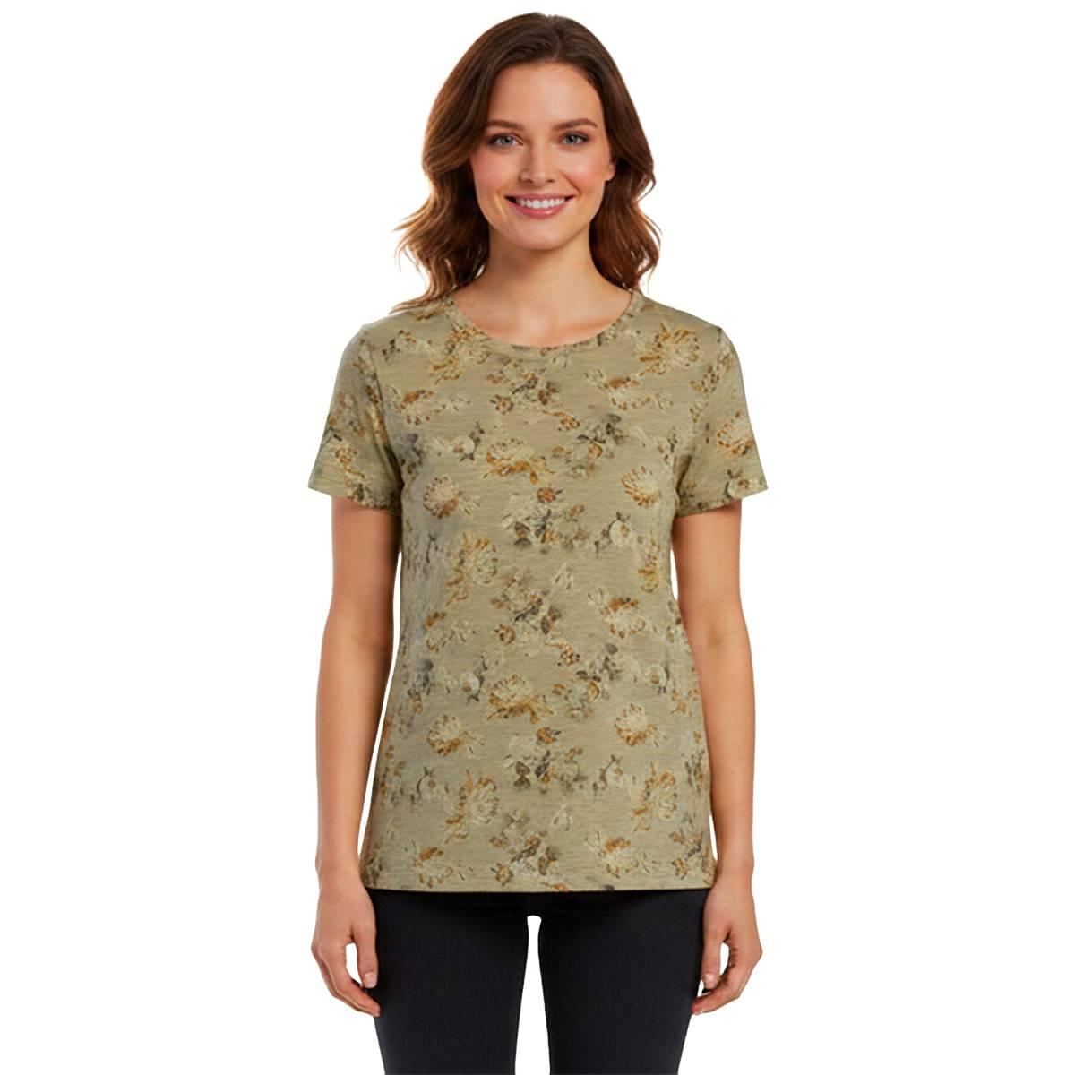 Click here for Petite Architect(R) Short Sleeve Floral Slub Tee prices