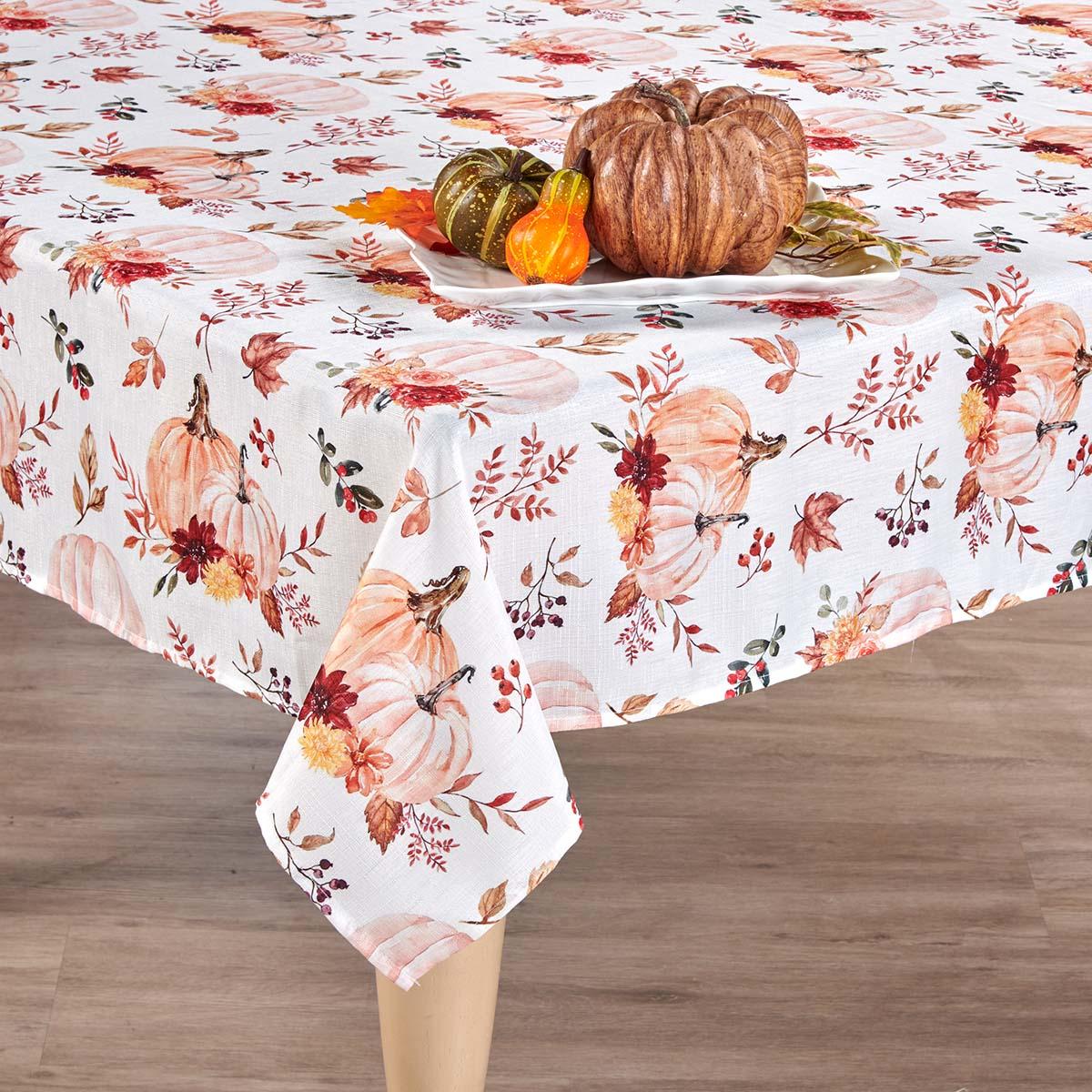 Click here for Willow & Hem Floral Pumpkins & Leaves Print Tablec... prices