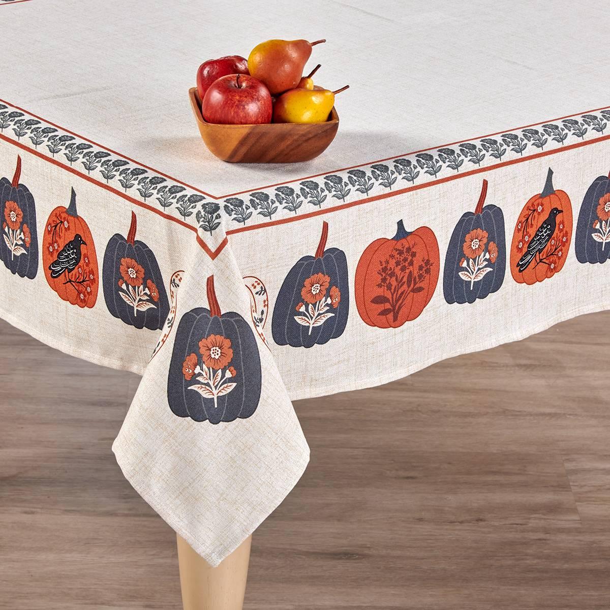 Click here for Autumn Pumpkins Print Linen Tablecloth prices
