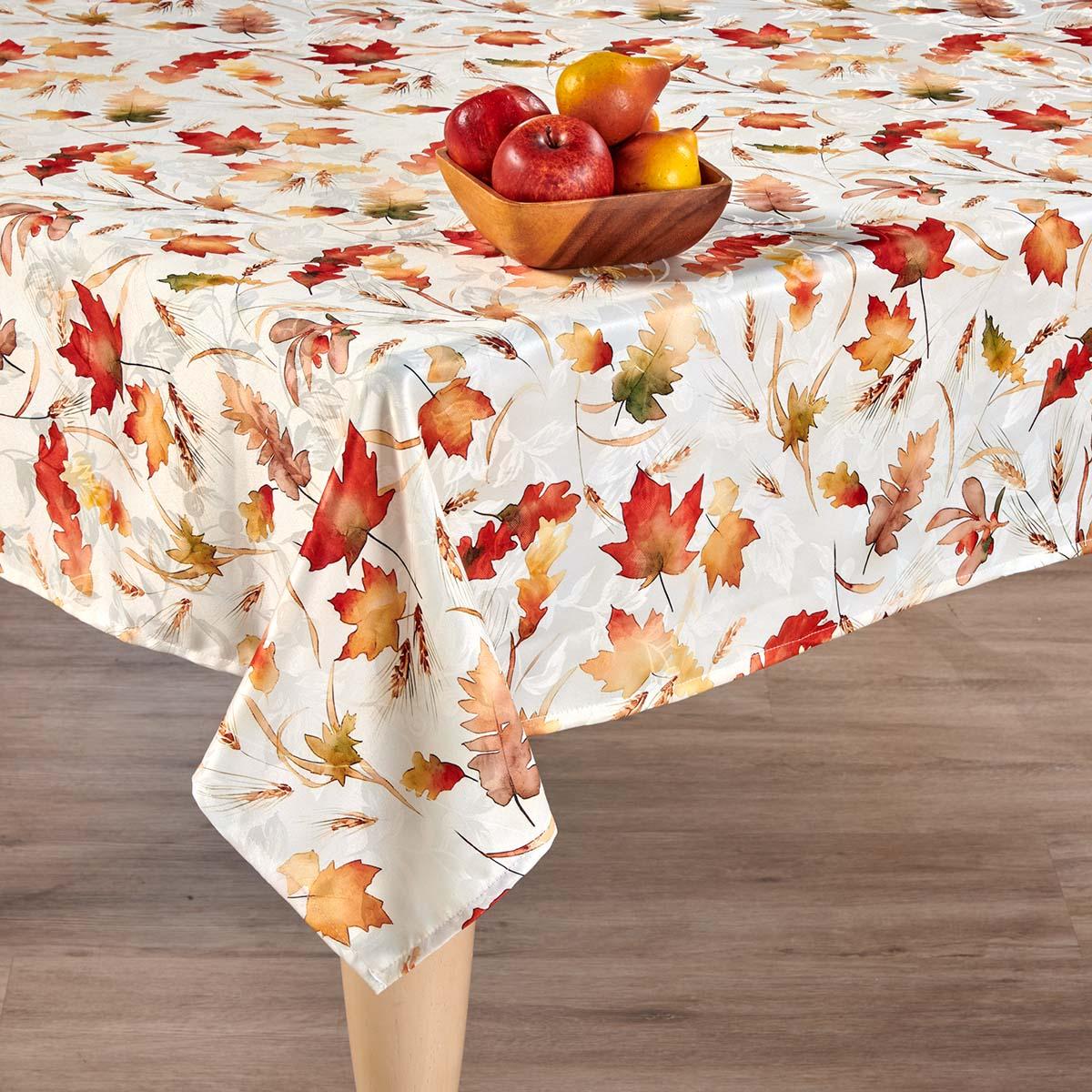 Click here for Willow & Hem Harvest Leaves Print Jacquard Tablecl... prices