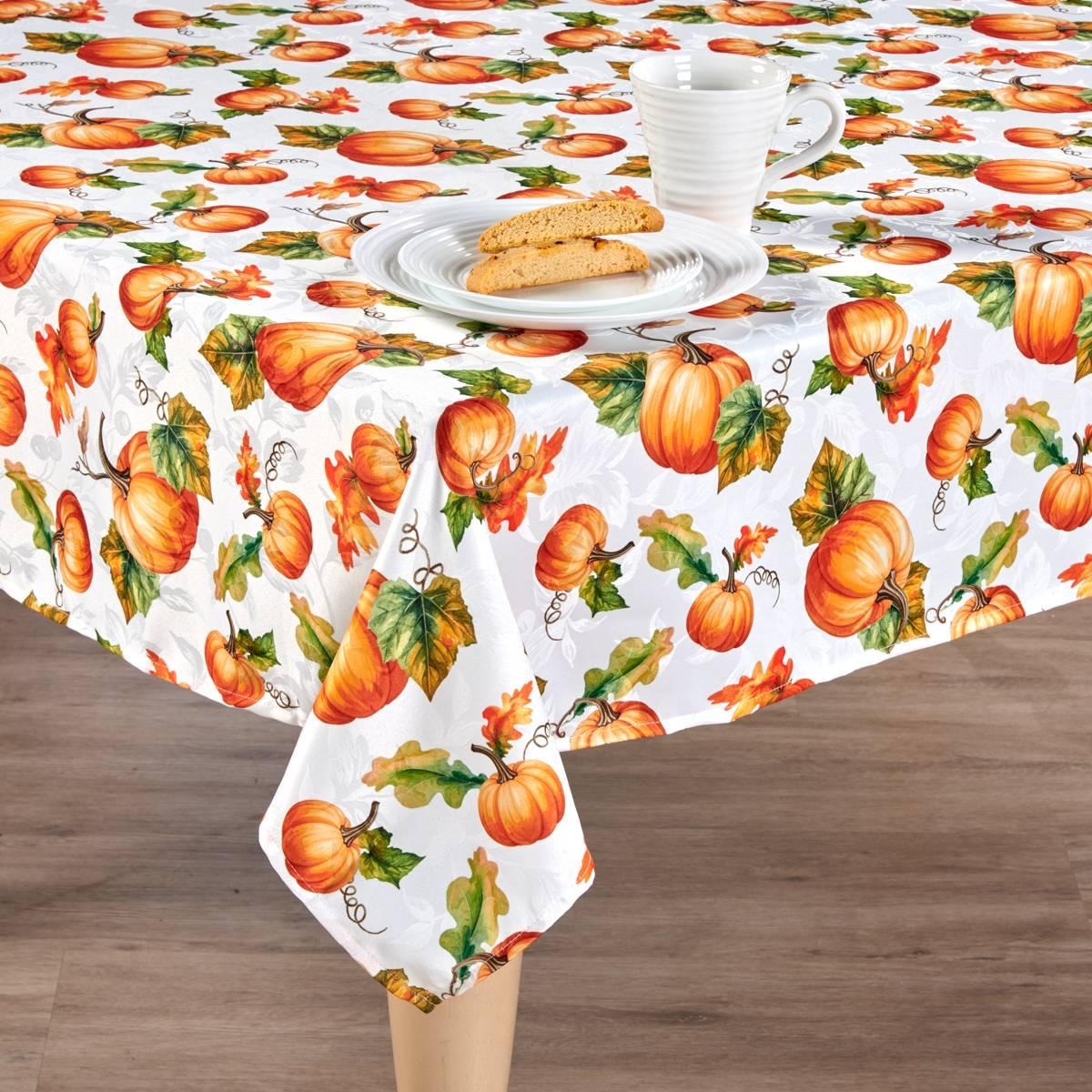 Click here for Willow & Hem Pumpkin Leaves Print Jacquard Tablecl... prices