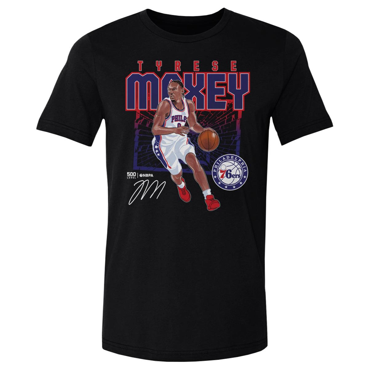 Click here for Mens NBA Tyrese Maxey 76ers Shattered Short Sleeve... prices