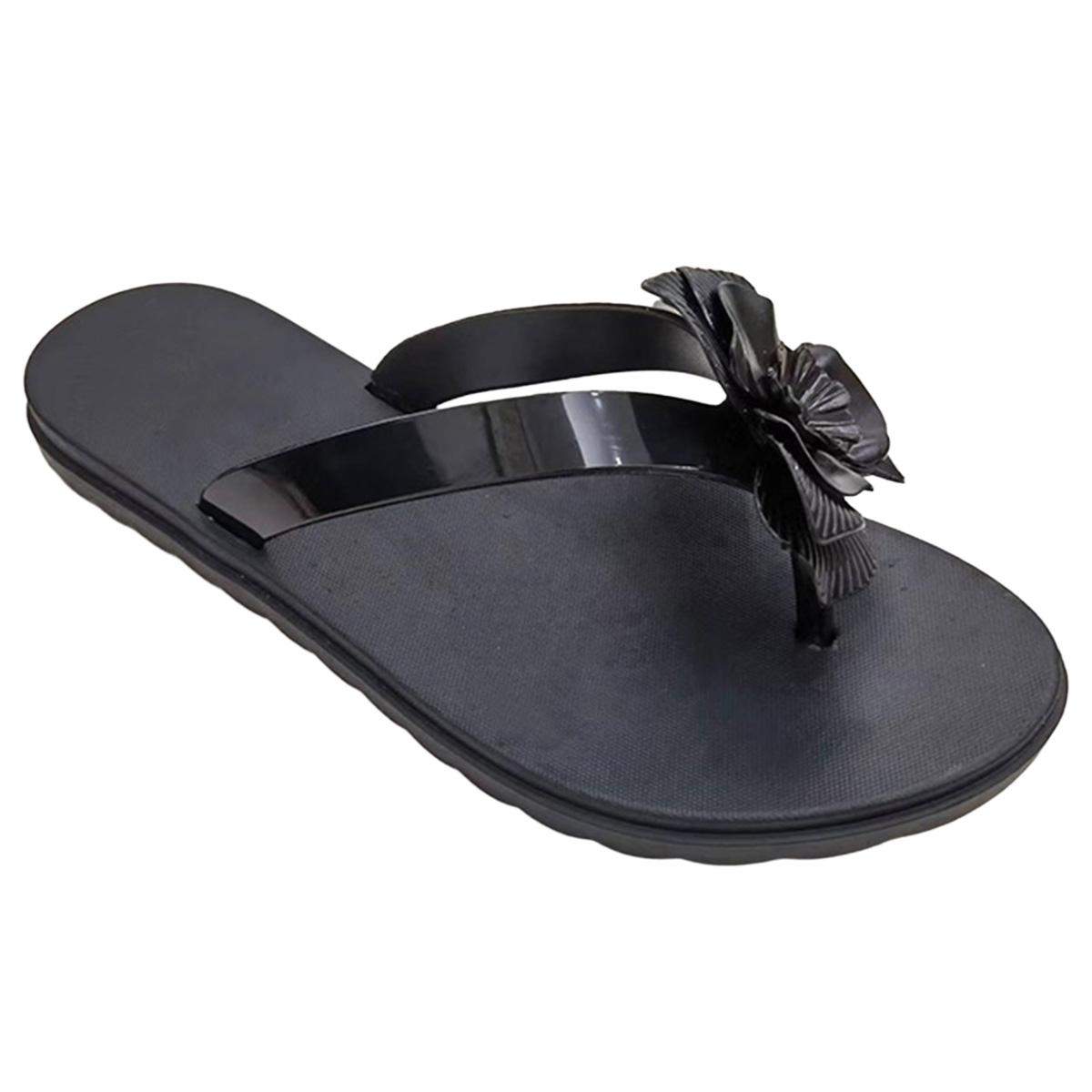 Click here for Womens Ashley Blue Black Flower Thong Sandals prices