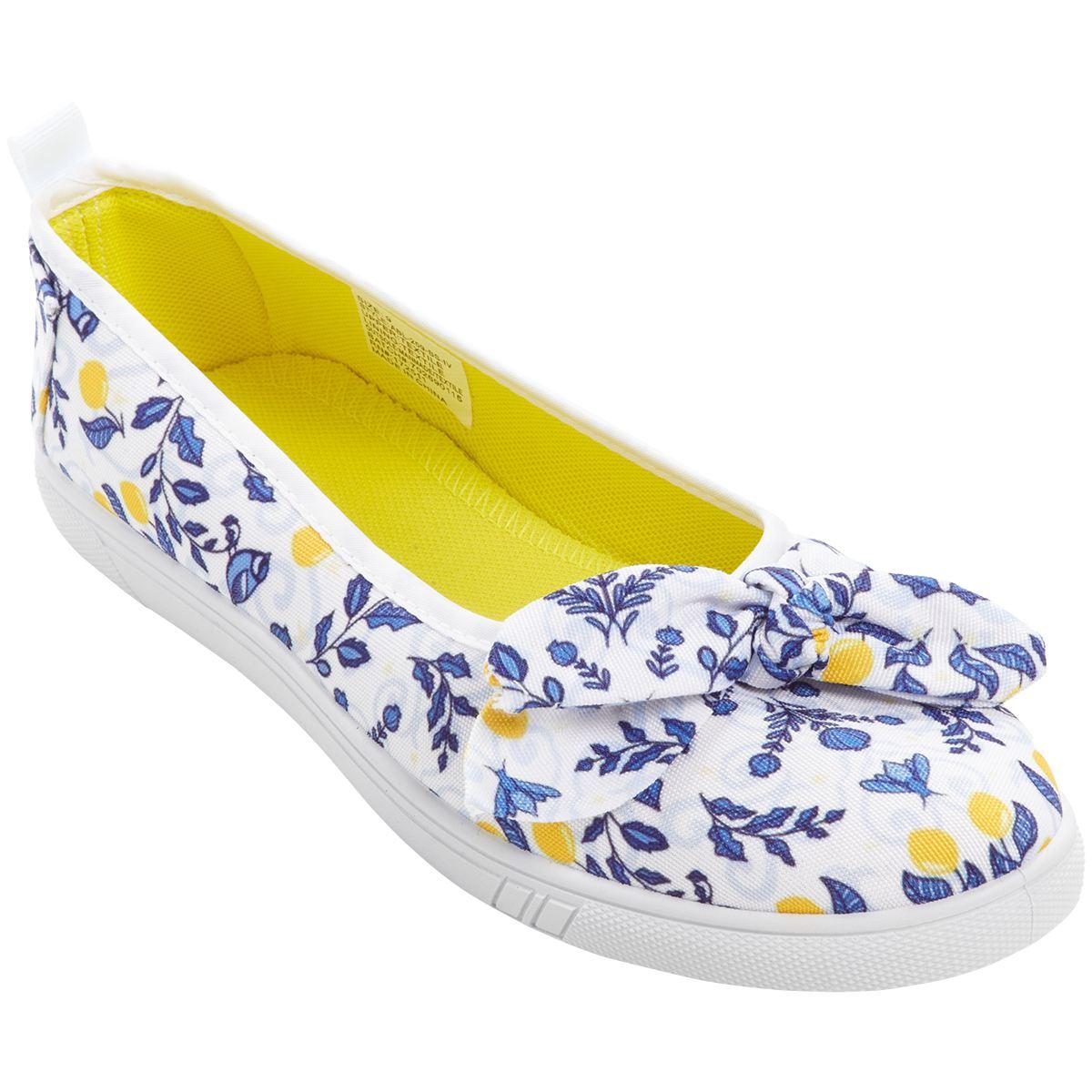 Click here for Womens Ashley Blue Floral and Birds Canvas With Bo... prices