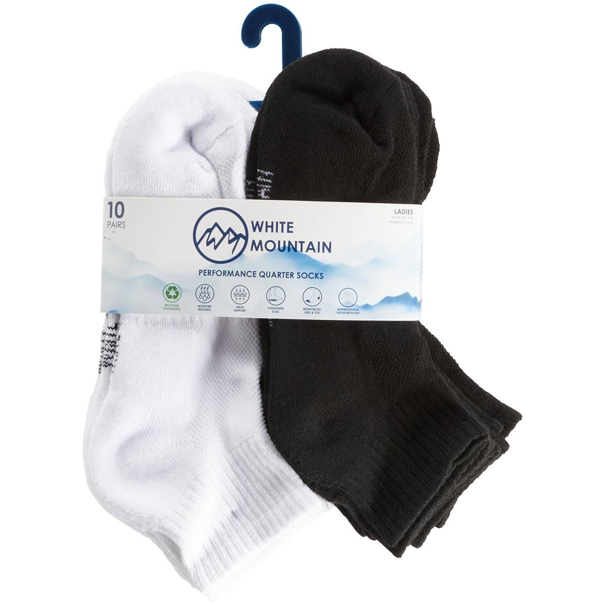 Click here for Womens White Mountain 10pk. Cushion Quarter Socks prices