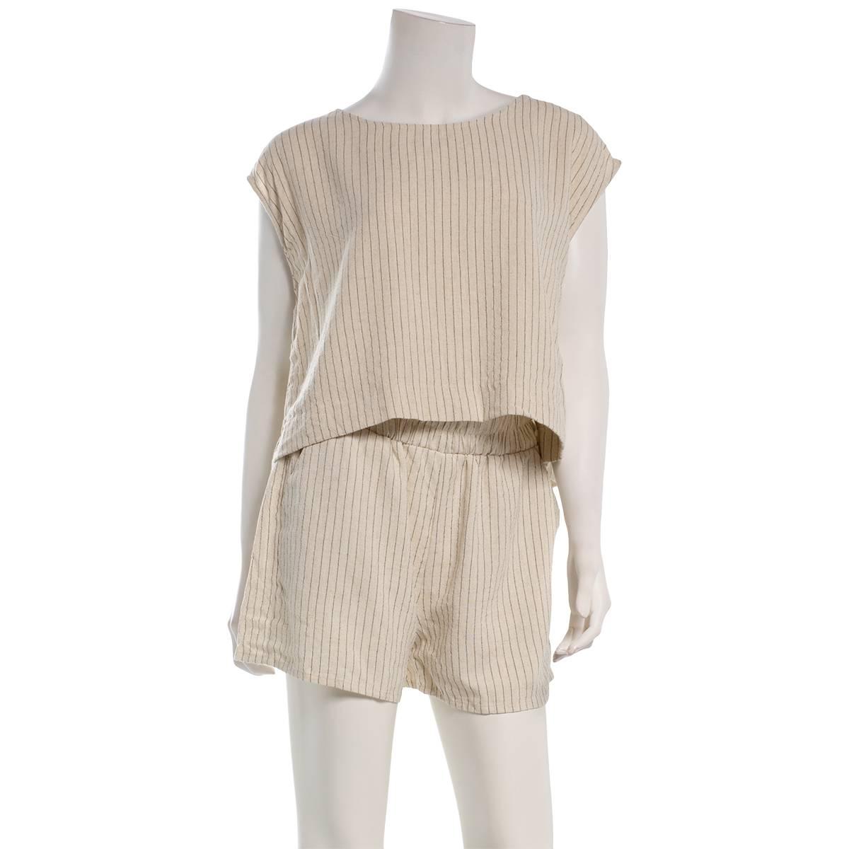 Click here for Juniors Hunter & Brown Linen Stripe Shorts Set prices