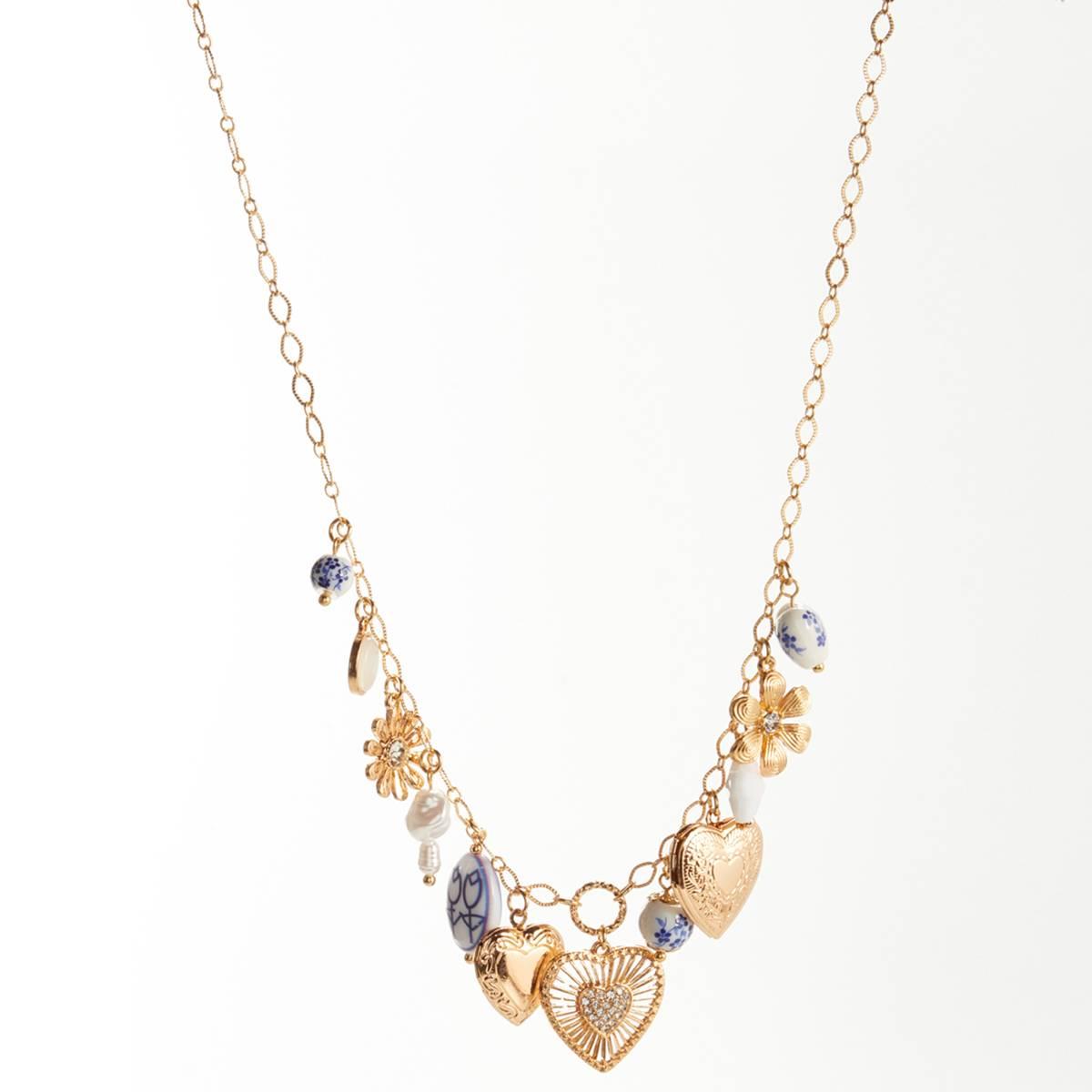 Click here for Ashley Floral/Heart/Beaded Charm Necklace prices