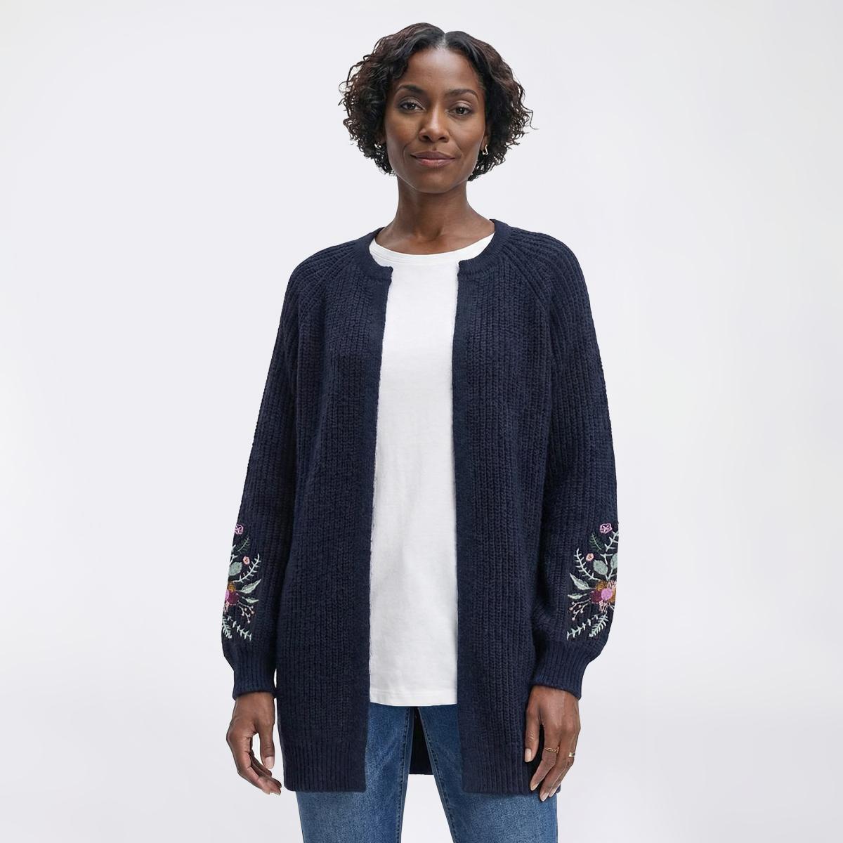 Click here for Womens By Design Long Embroidered Sleeve Open Card... prices