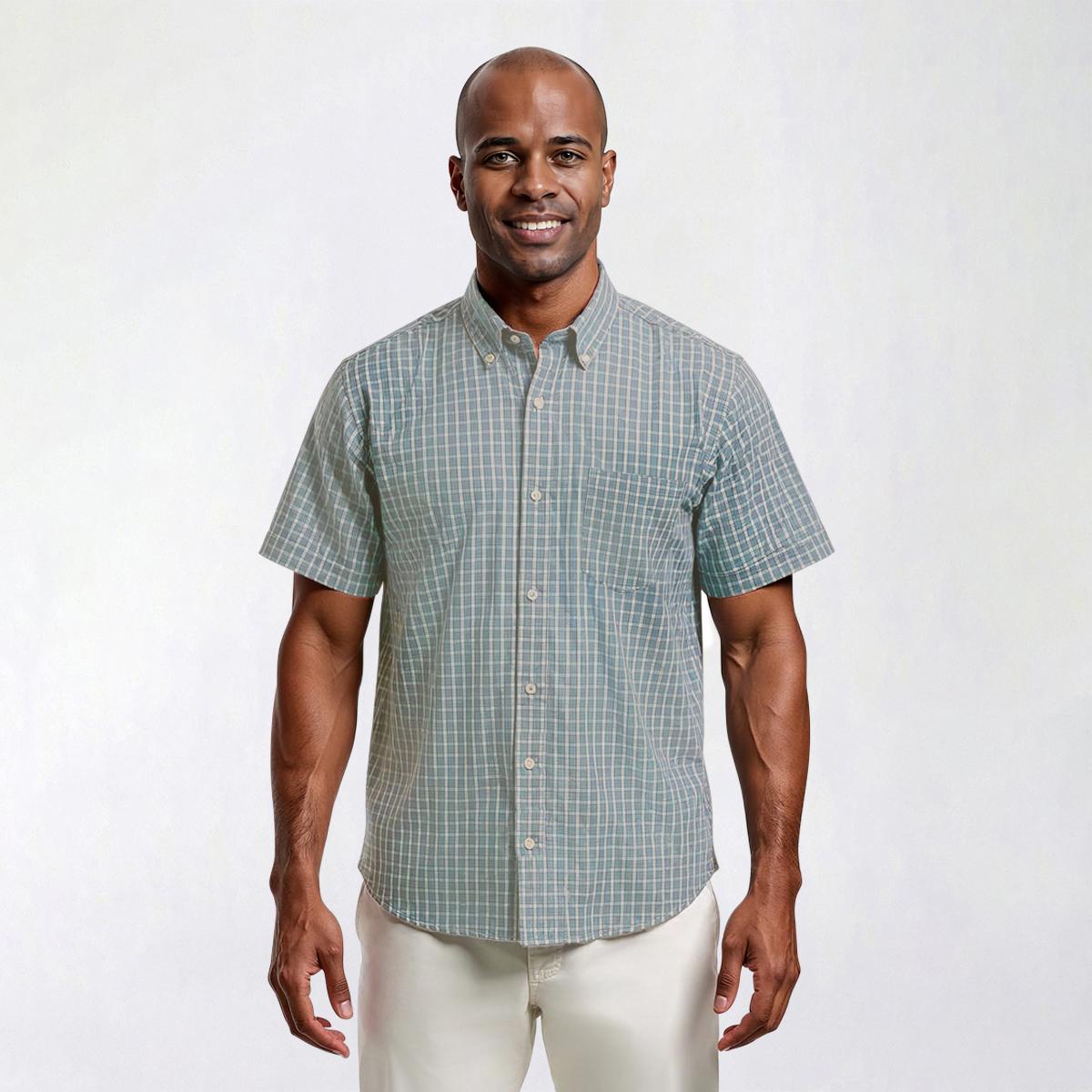 Click here for Mens North Hudson Plaid Tuckless Button Down Shirt... prices
