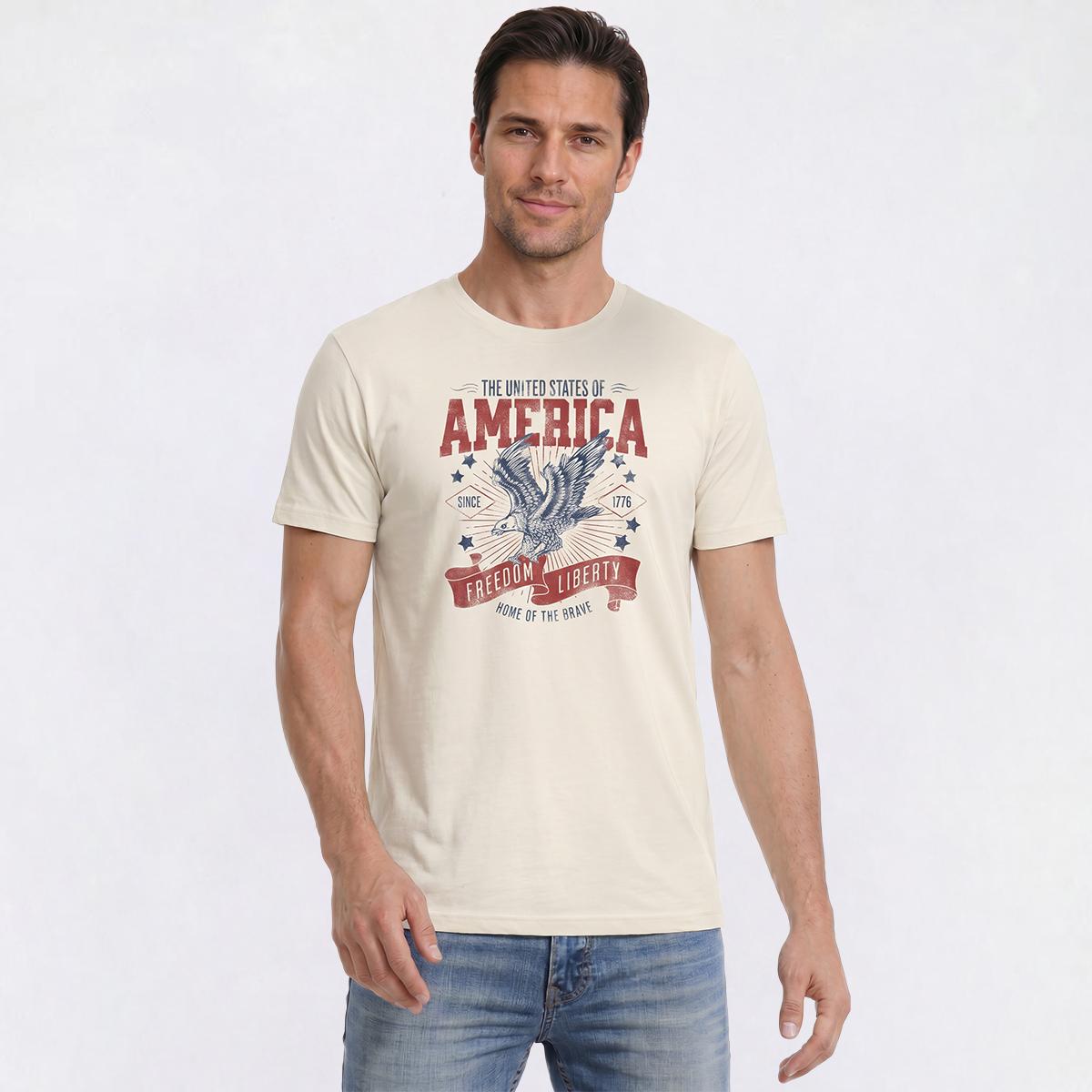 Click here for Mens Freedom & Liberty USA Short Sleeve Tee - Natu... prices
