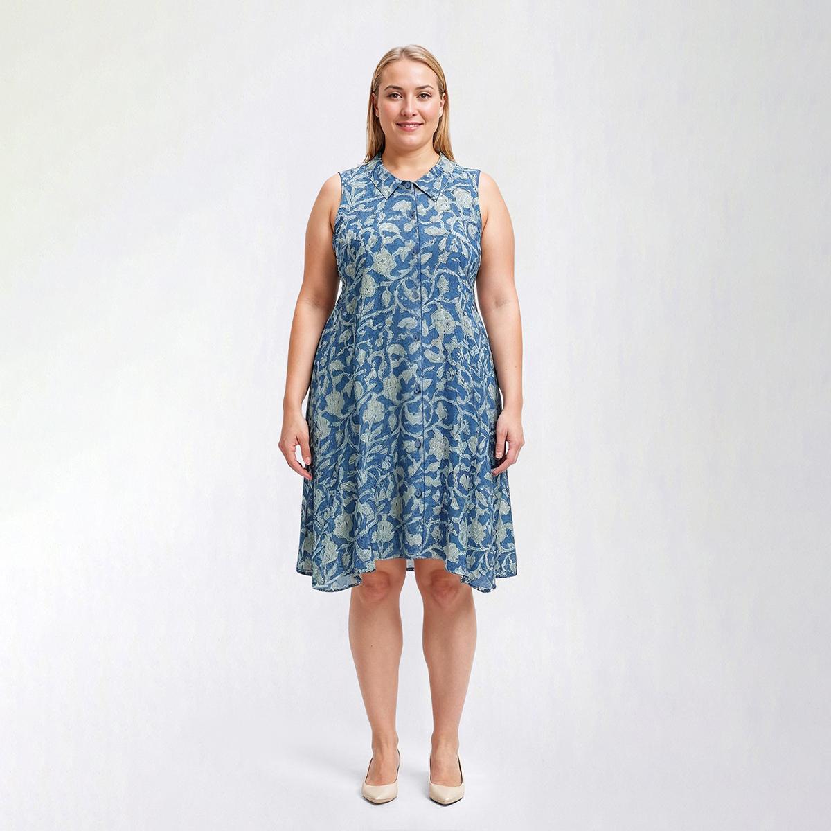Click here for Plus Size Mlle Gabrielle Sleeveless Abstract Gauze... prices