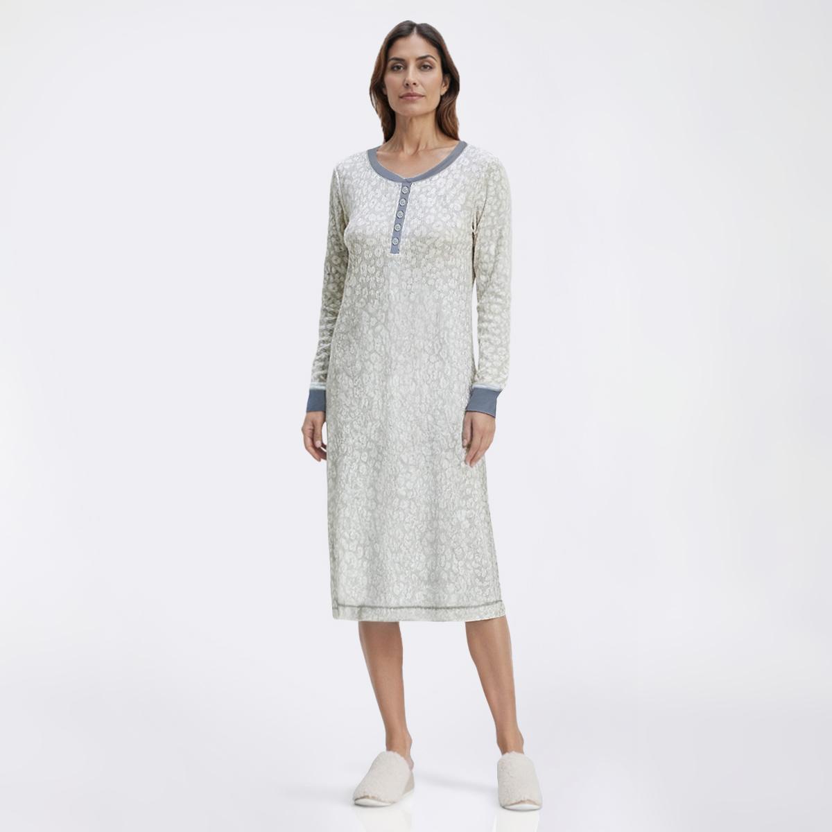 Click here for Womens Rene Rofe Long Sleeve Rib Animal Henley Nig... prices