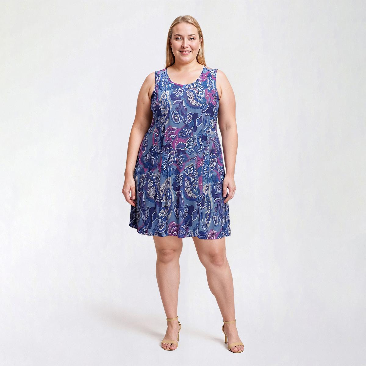 Click here for Plus Size Nina Leonard Sleeveless Paisley Floral S... prices
