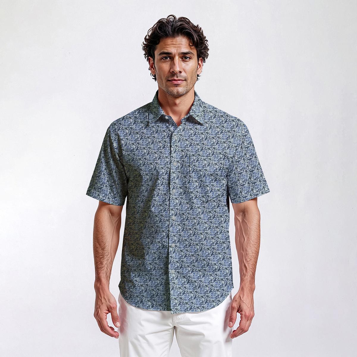 Click here for Mens Visitor Multi Small Flower Short Sleeve Butto... prices