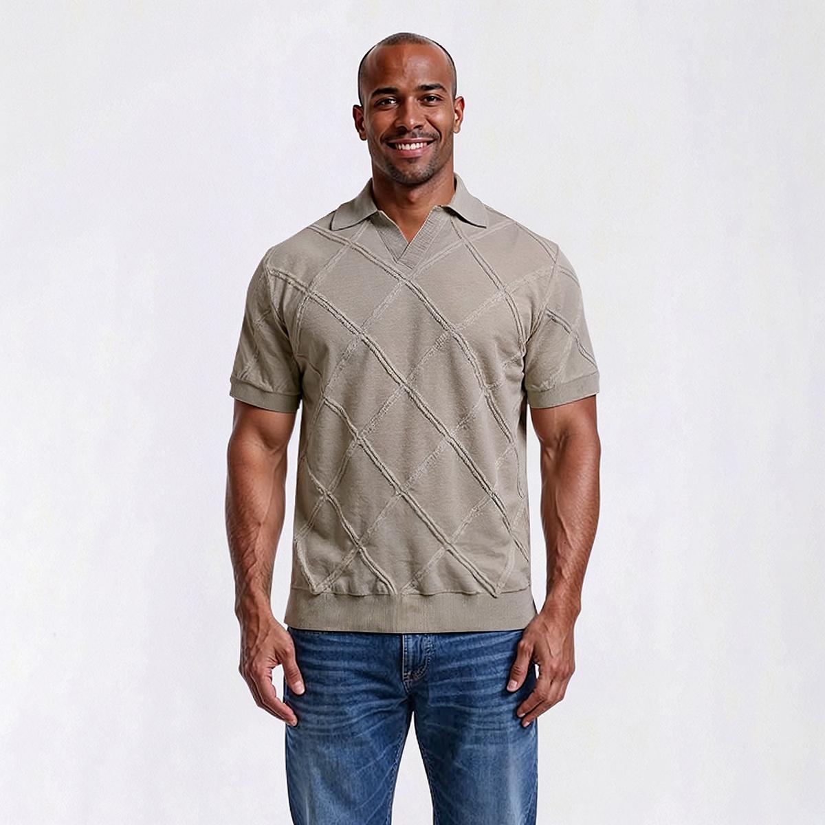 Click here for Mens Thomas Sterling Raised Texture Johnny Collar... prices
