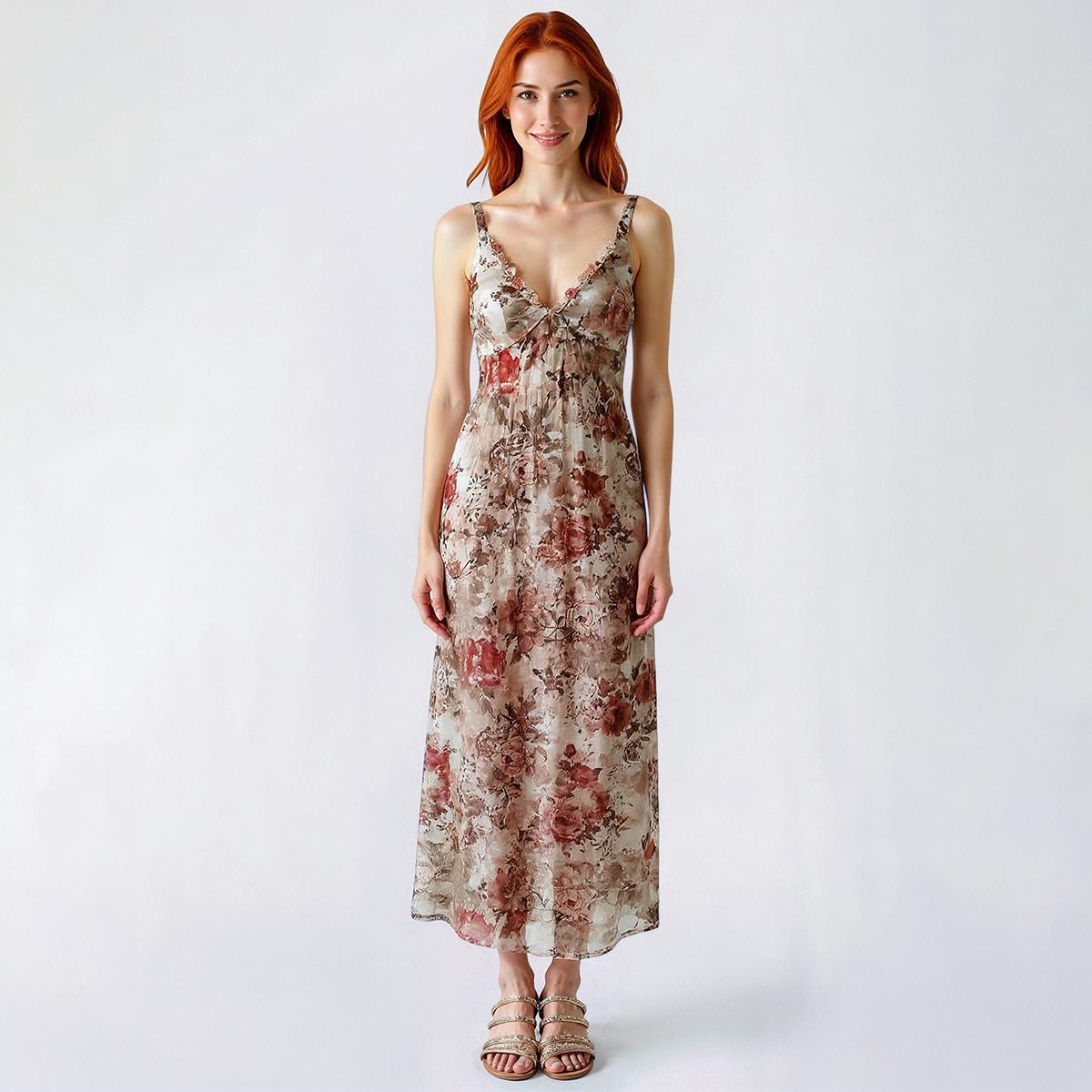 Click here for Juniors Madden Girl Mesh Ruffle Mesh Floral Maxi D... prices