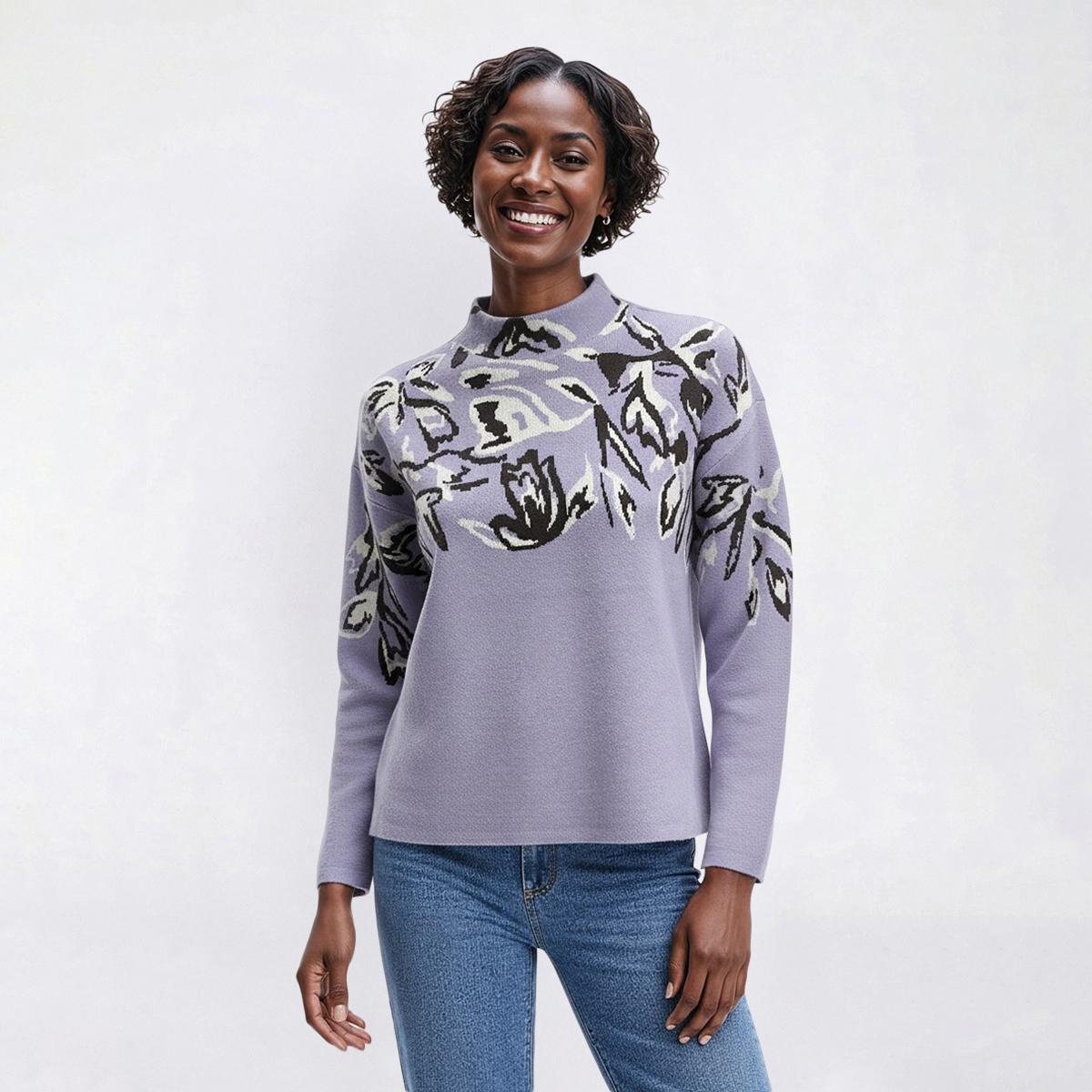 Click here for Petite Preswick & Moore(R) Mock Neck Intarsia Pull... prices