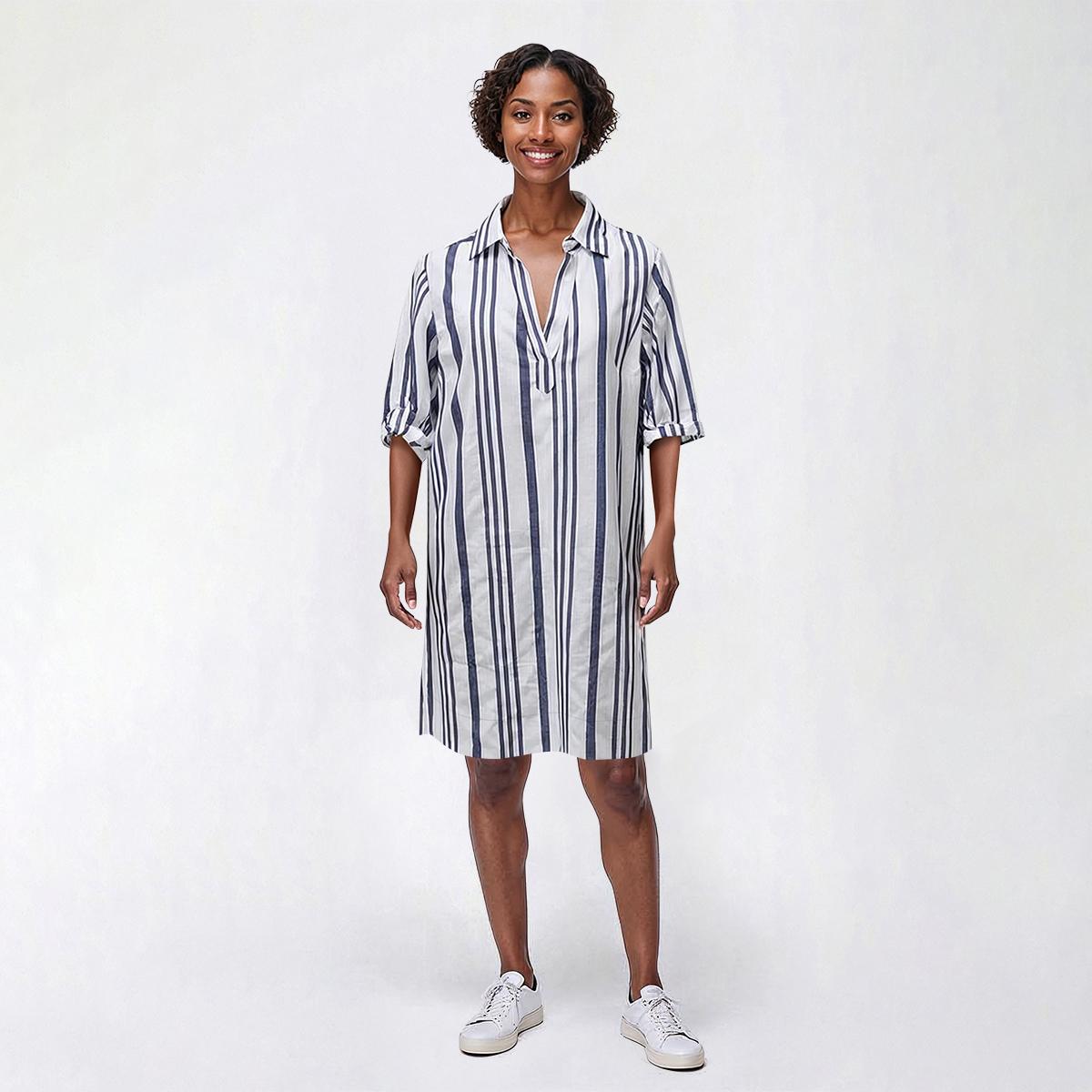 Click here for Womens Mlle Gabrielle Roll Tab Collared Shirtdress prices