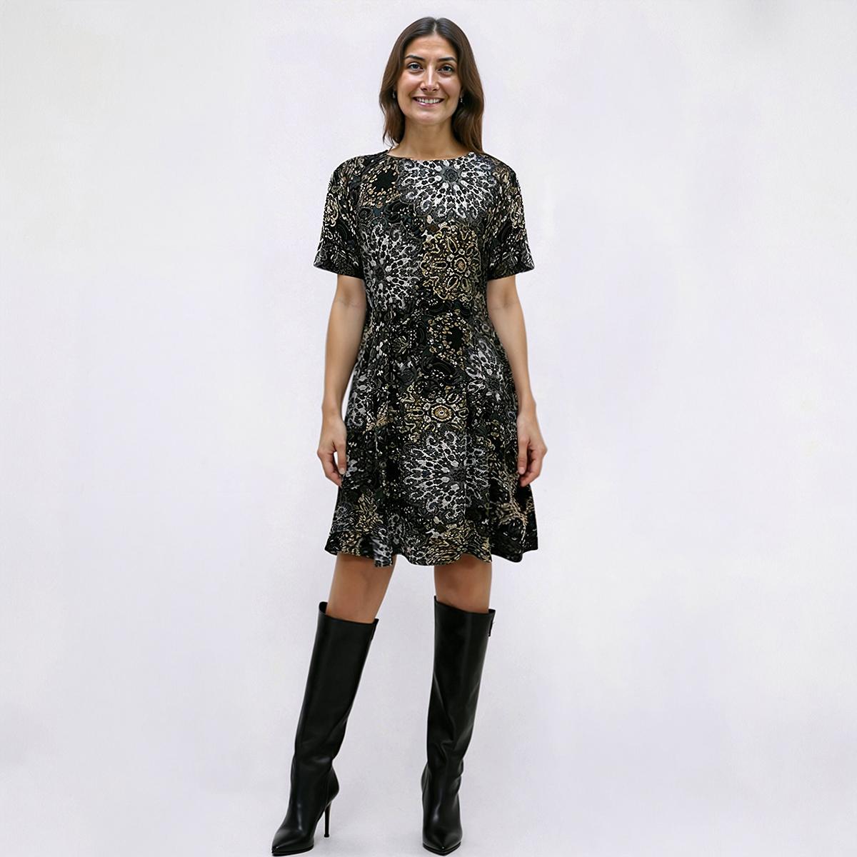 Click here for Womens Connected Apparel Short Sleeve Pocket A-Lin... prices