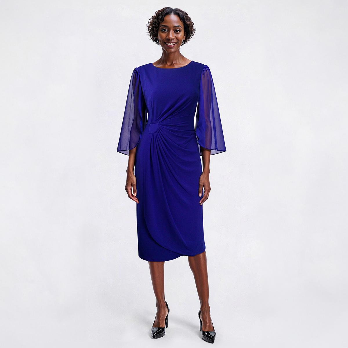 Click here for Womens Connected Apparel 3/4 Sleeve Side Ruched Sh... prices
